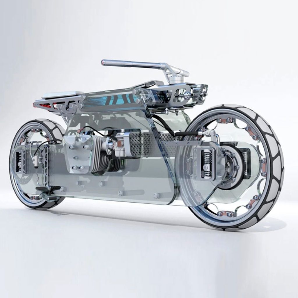 This Concept Nu’clear Bike is Made From Bulletproof Glass and Has a ...