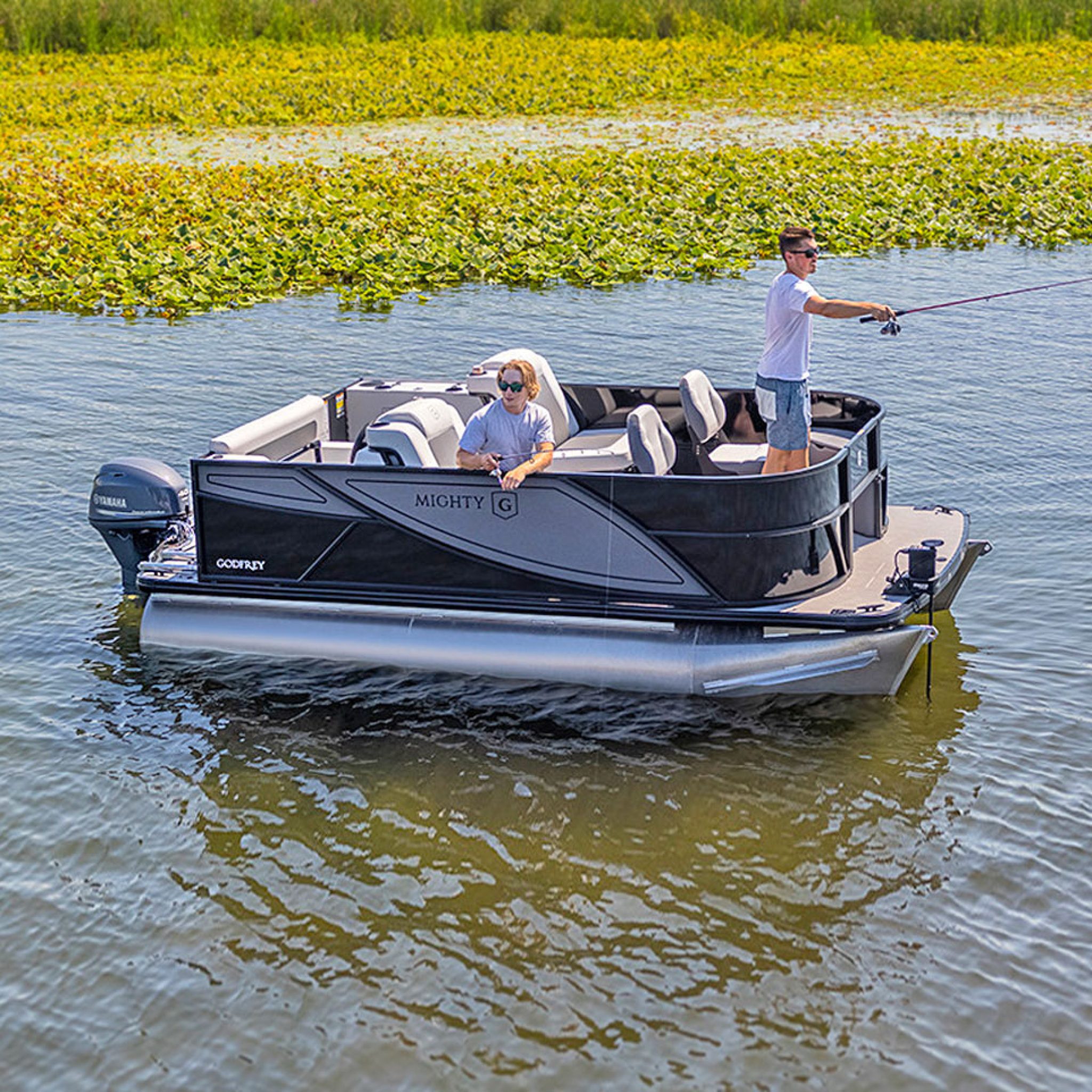 Godfrey Mighty G Electric Pontoon is a Recreational Day Boat Ideal for ...